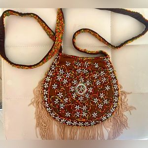 Kookai | Bags | Kookai Vintage Round Beaded Multicolor Brown Fringed ...